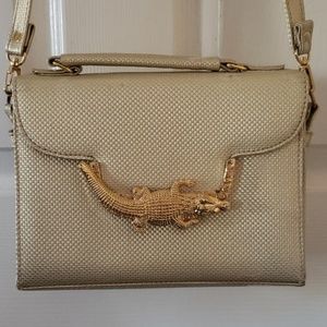Bags | Vintage Golden Alligator Shoulder Bag | Poshmark